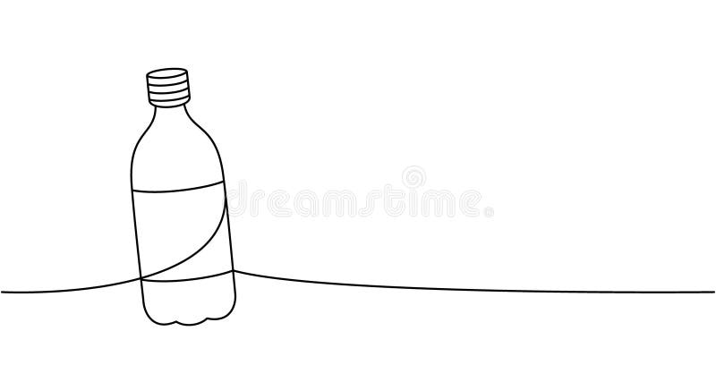 Plastic Bottle One Line Continuous Drawing. Empty Glass or Plastic ...