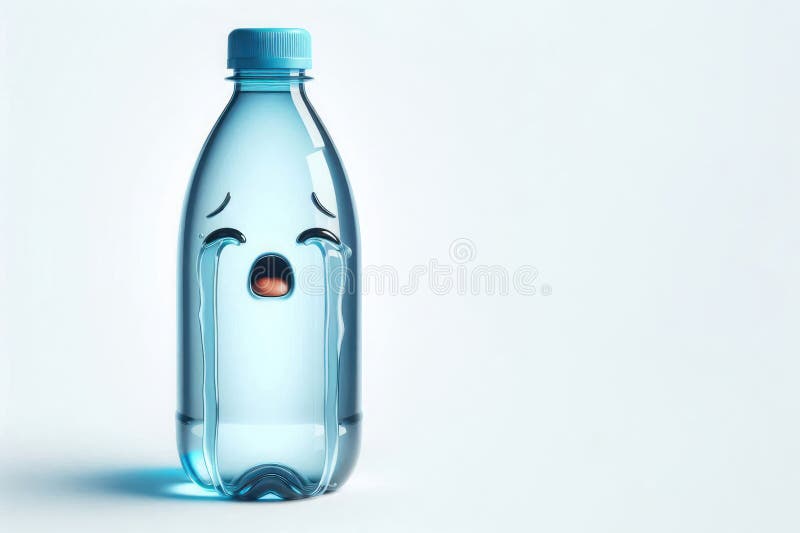 Plastic Bottle with Painted Tears. Space for Text. Stock Illustration ...