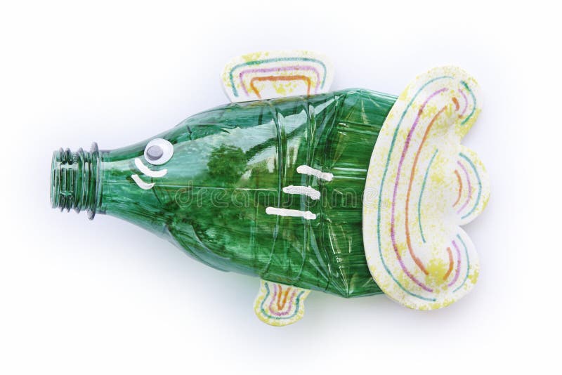 Plastic Bottle Recycled in a Fish Figure. Reuse Garbage Stock Image ...