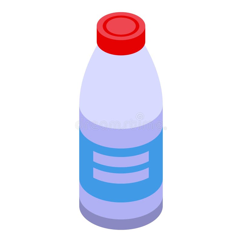 Plastic Bottle with Red Cap Isometric View Stock Vector - Illustration ...