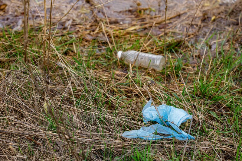 Plastic and Bottle in River, Garbage Pollution Stock Image - Image of ...