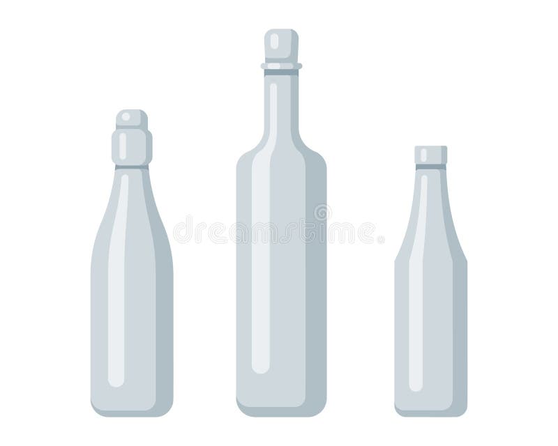 Plastic Bottle Set Design Flat Oil and Beverage. Set Containers of ...