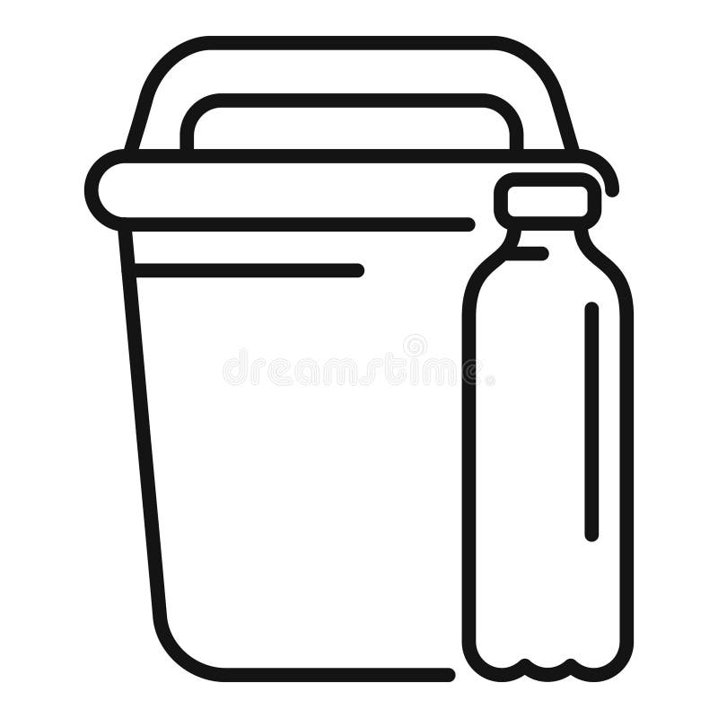 Plastic Bottle Standing Next To Open Empty Cooler Box Stock ...