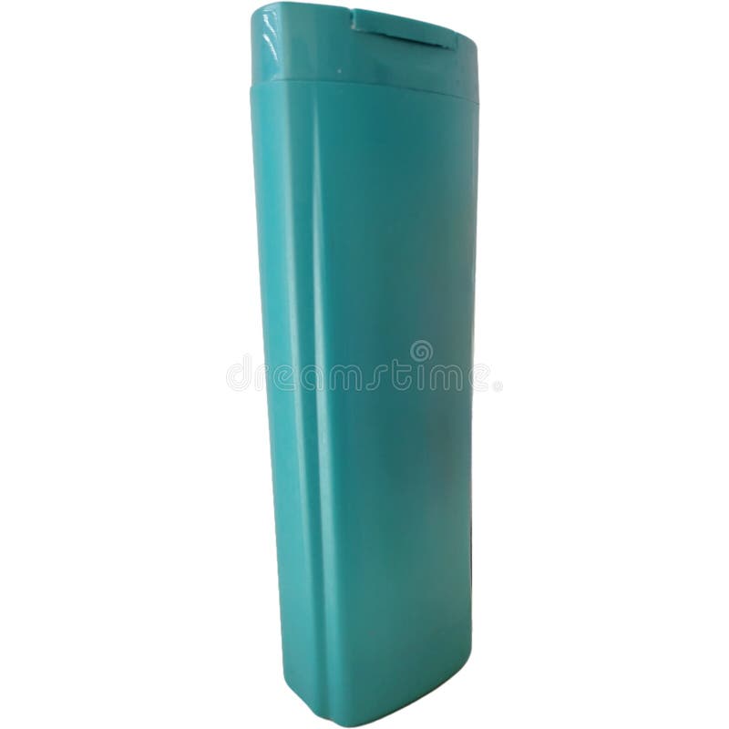 Teal Colored Plastic Shampoo Bottle with Flip-top Lid Stock ...