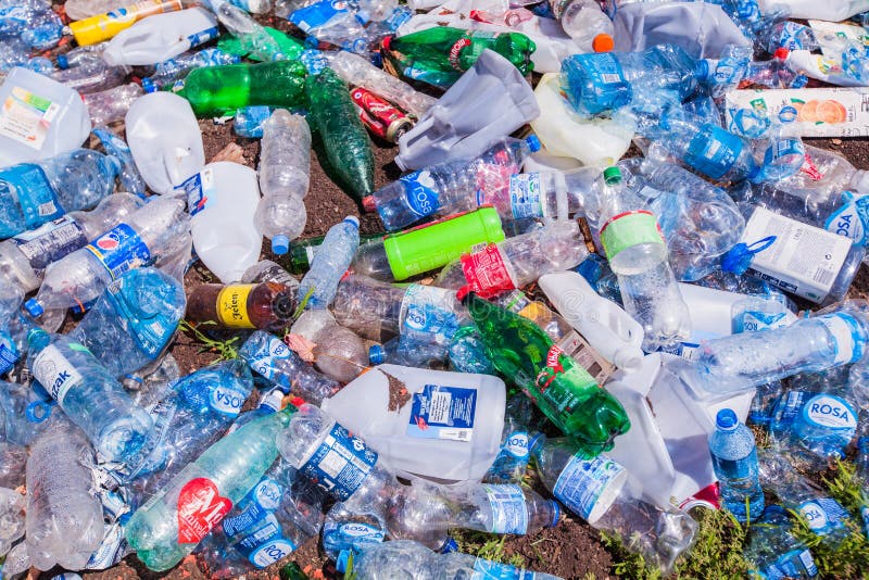 Plastic bottle waste editorial stock photo. Image of container - 224878633