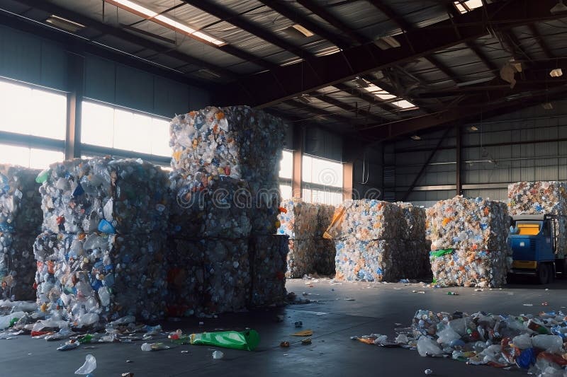 Plastic Bottle Waste Recycling Center. Ecological Recycling of Plastic ...