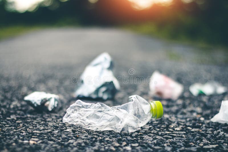 Plastic Bottle Waste on Road. Stock Image - Image of recycled, holiday ...