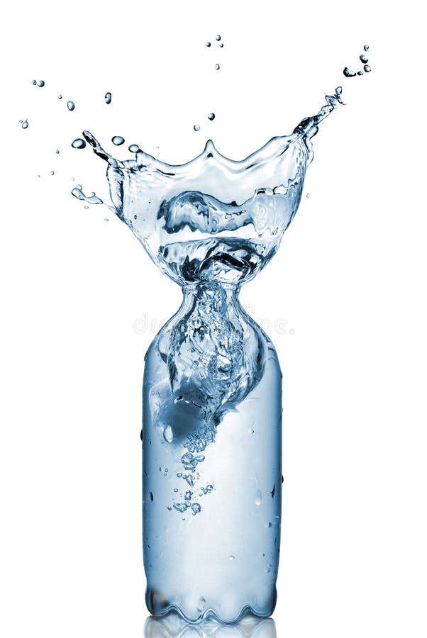 Plastic Bottle with Water Splash Isolated Stock Image - Image of energy ...