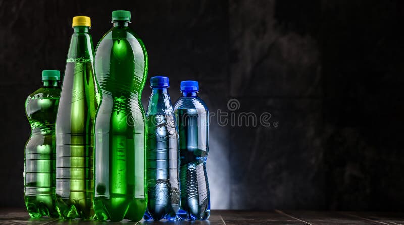 Plastic Bottles of Assorted Carbonated Soft Drinks Stock Image - Image ...