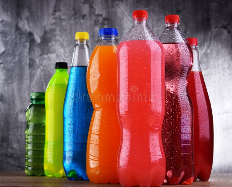Plastic Bottles of Assorted Carbonated Soft Drinks Stock Image - Image ...