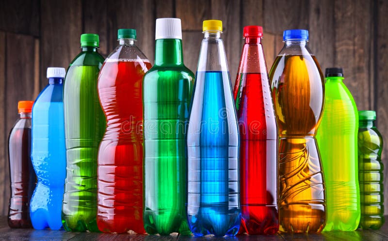Plastic Bottles of Assorted Carbonated Soft Drinks Stock Image - Image ...