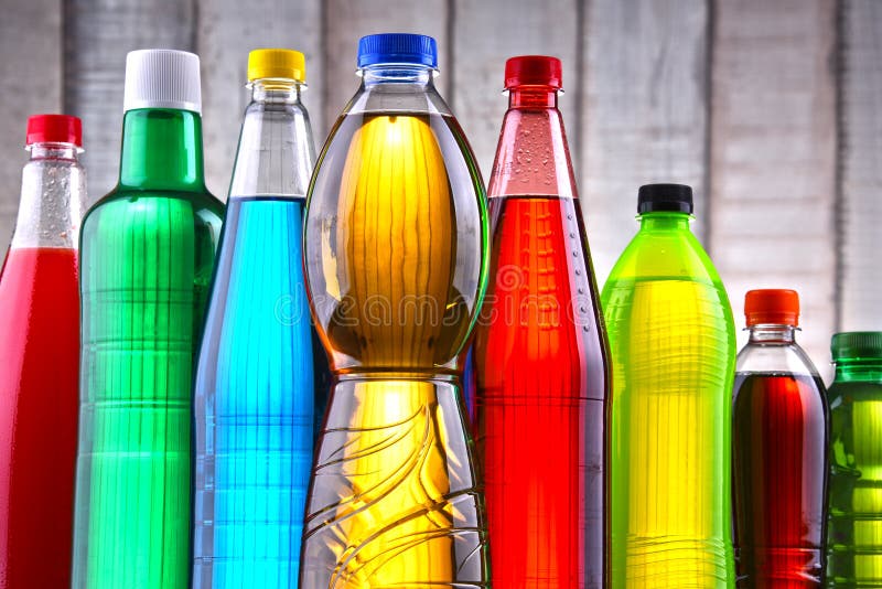 Plastic Bottles of Assorted Carbonated Soft Drinks Stock Photo - Image ...