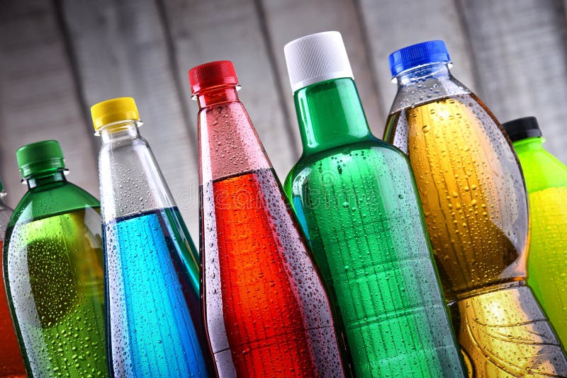 Plastic Bottles of Assorted Carbonated Soft Drinks Stock Image - Image ...