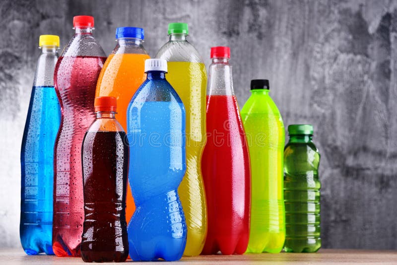 Plastic Bottles of Assorted Carbonated Soft Drinks Stock Image - Image ...