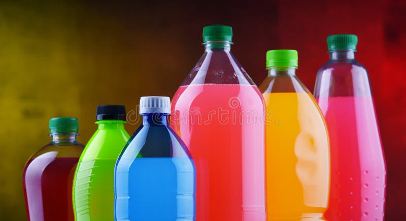 Plastic Bottles of Assorted Carbonated Soft Drinks Stock Image - Image ...