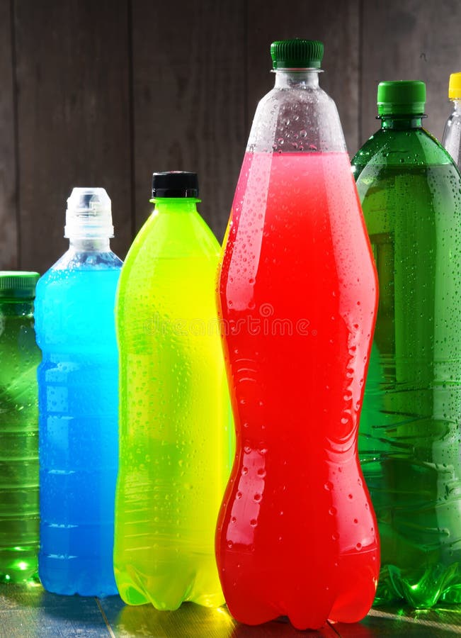 Plastic Bottles of Assorted Carbonated Soft Drinks Stock Image - Image ...