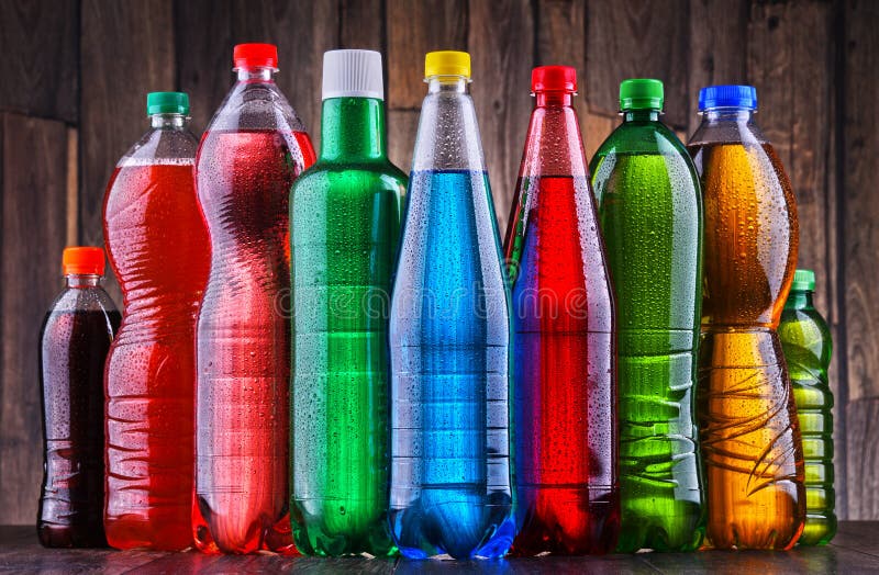 Plastic Bottles of Assorted Carbonated Soft Drinks Stock Image - Image ...