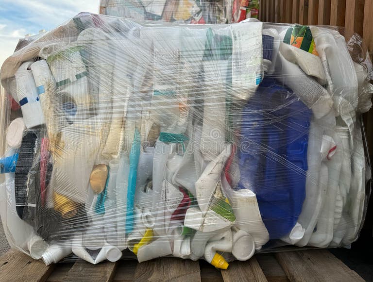 Plastic Bottles,compressed into Bales and Ready for Recycling Stock ...