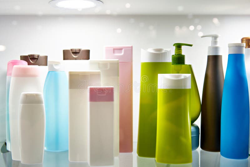 Plastic Bottles Cosmetic and Shampoo Stock Photo - Image of shampoo ...
