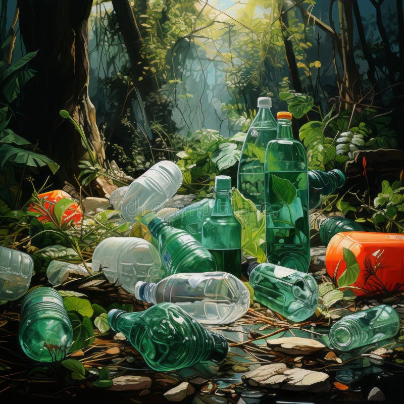 Environmental Pollution on the Beach. Generative AI Stock Illustration - Illustration of ...