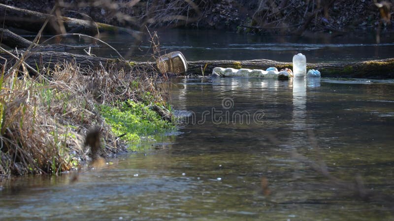 Plastic Bottles and Garbage on the River Stock Footage - Video of ...