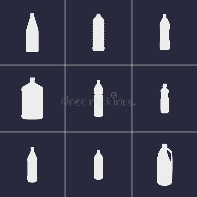 Plastic bottles icons stock illustration. Illustration of collection ...