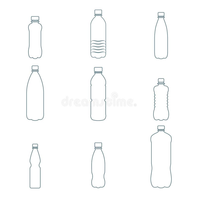 Plastic bottles icons stock illustration. Illustration of water - 98629816