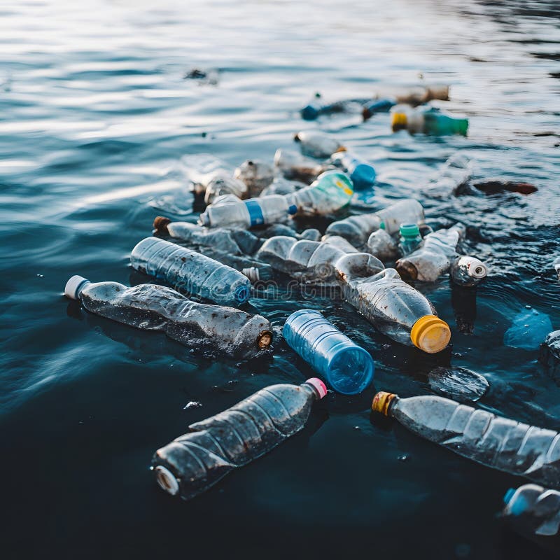 Plastic Bottles are Scattered Across the Surface of a Tranquil Body of ...