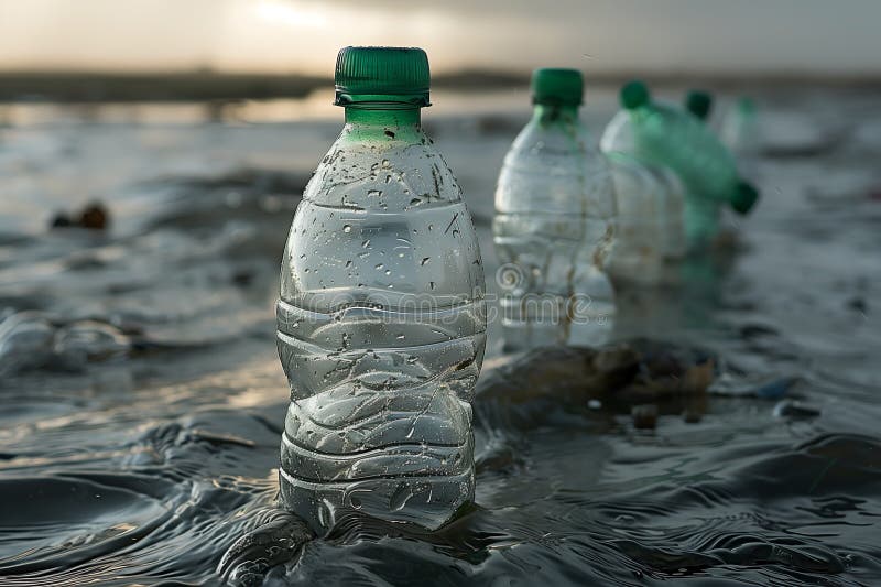 Plastic Bottles Trash Garbage, Water Ocean Sea Coastline. Plastic ...