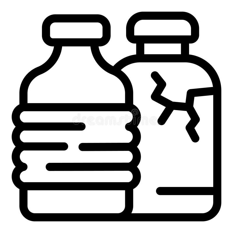 Plastic Bottles Waste Icon Outline Vector. Glass Garbage Stock ...