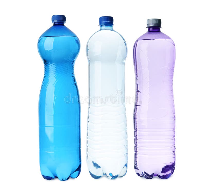 Plastic Bottles with Water Isolated Stock Image - Image of group, cold ...