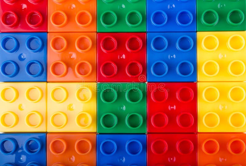 Plastic bouwstenen stock foto. Image of blauw, activiteit - 38630808