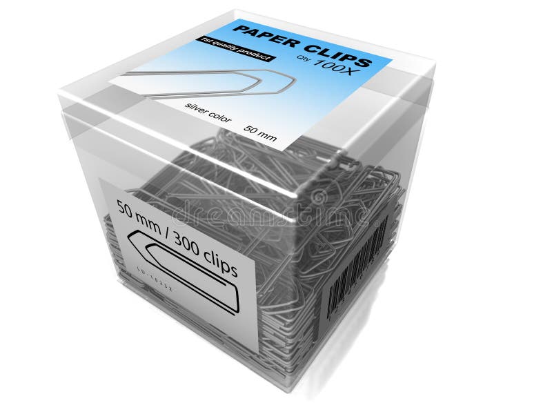 Plastic Box of Big Paper Clips Stock Illustration - Illustration of ...