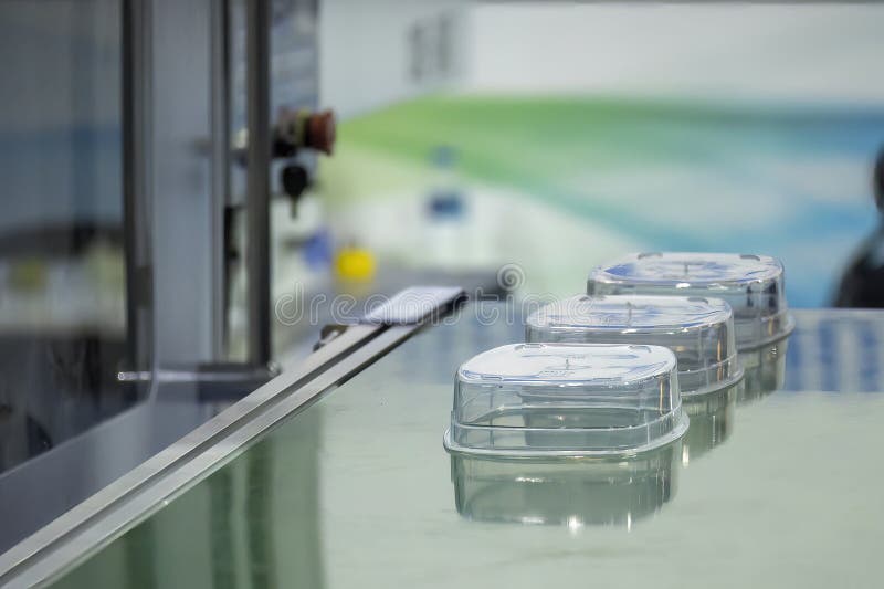 The Box Container Part Gripping by Vacuum Robotic System from Injection ...