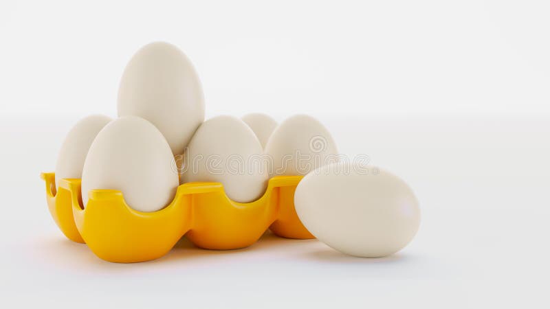 Plastic Box for Eggs with Egss Isolated on White, Stock Photo - Image ...