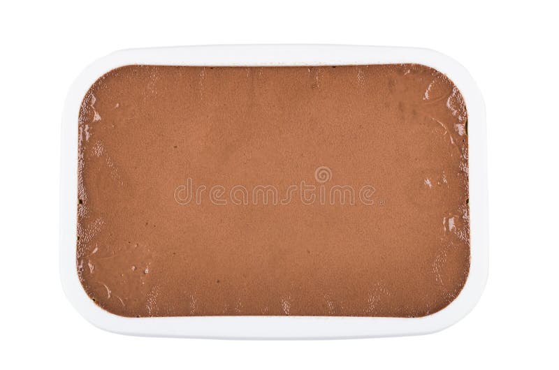 Plastic Box with Melted Chocolate Cheese Isolated on White Background ...