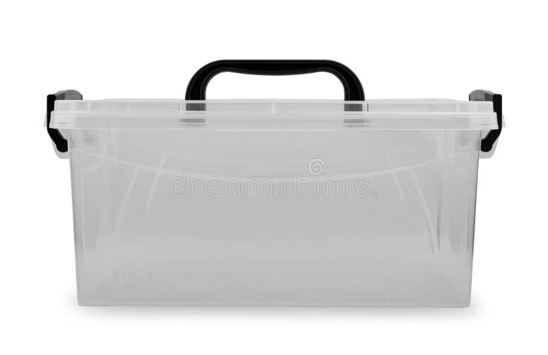 Plastic Box Packaging of Finished Goods Product on White Backgro Stock ...