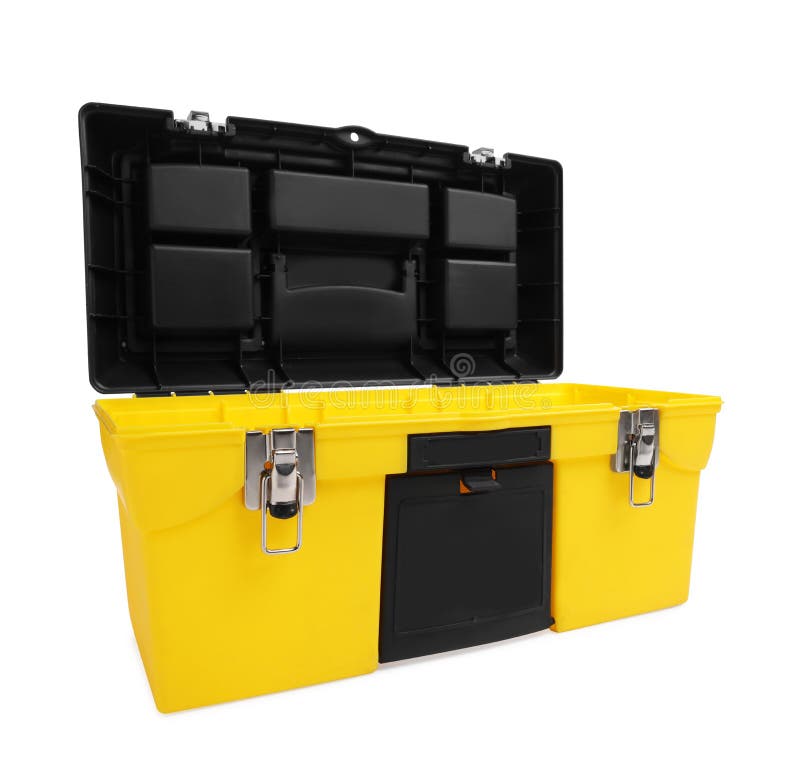 Plastic Box for Tools Isolated on White Stock Image - Image of ...