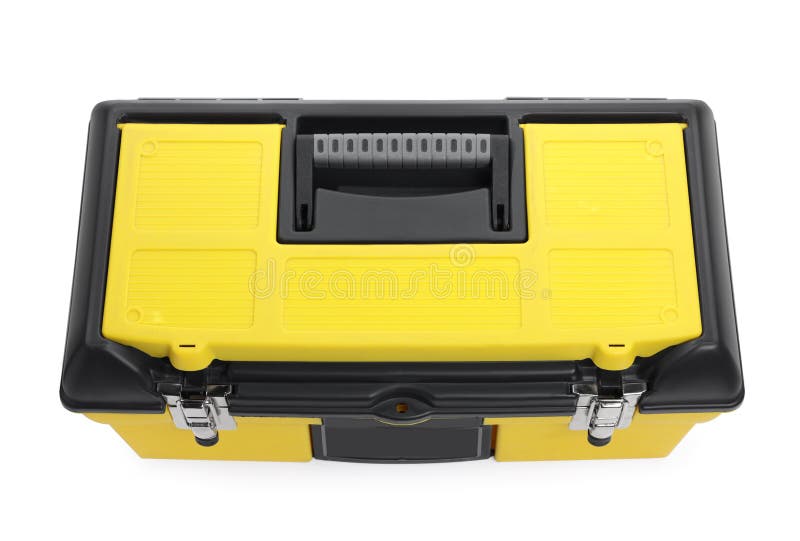 Plastic Box for Tools Isolated on White Stock Image - Image of isolated ...