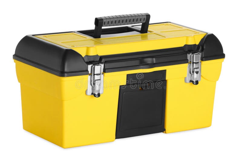 Plastic Box for Tools Isolated on White Stock Photo - Image of ...