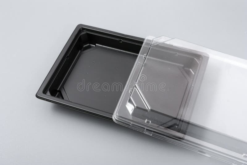 Plastic Box with Transparent Cover for Food Stock Image - Image of food ...