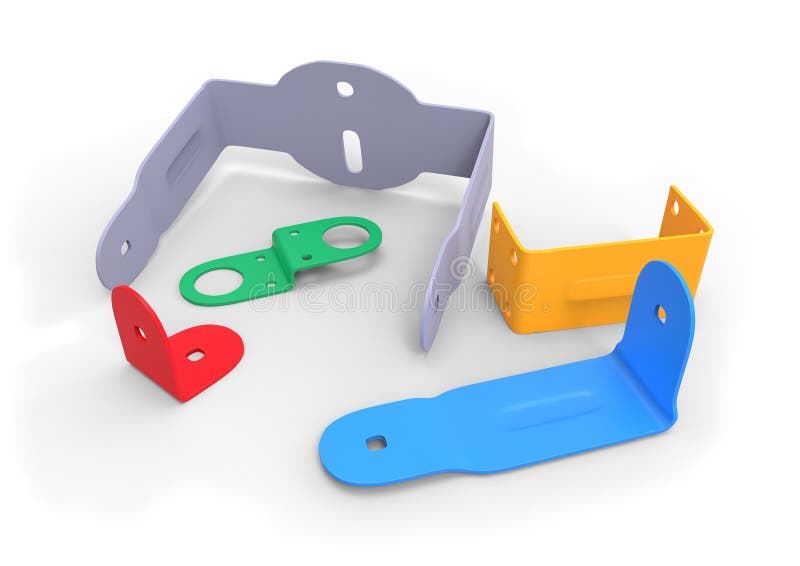 Plastic brackets stock illustration. Illustration of colorful - 29079714