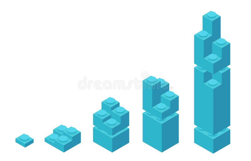 Plastic Bricks. Size Construction Process Stages. Building Blocks for ...