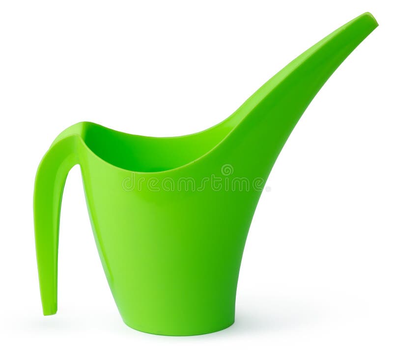 Plastic Bright Watering Can Isolated on White Stock Photo - Image of ...