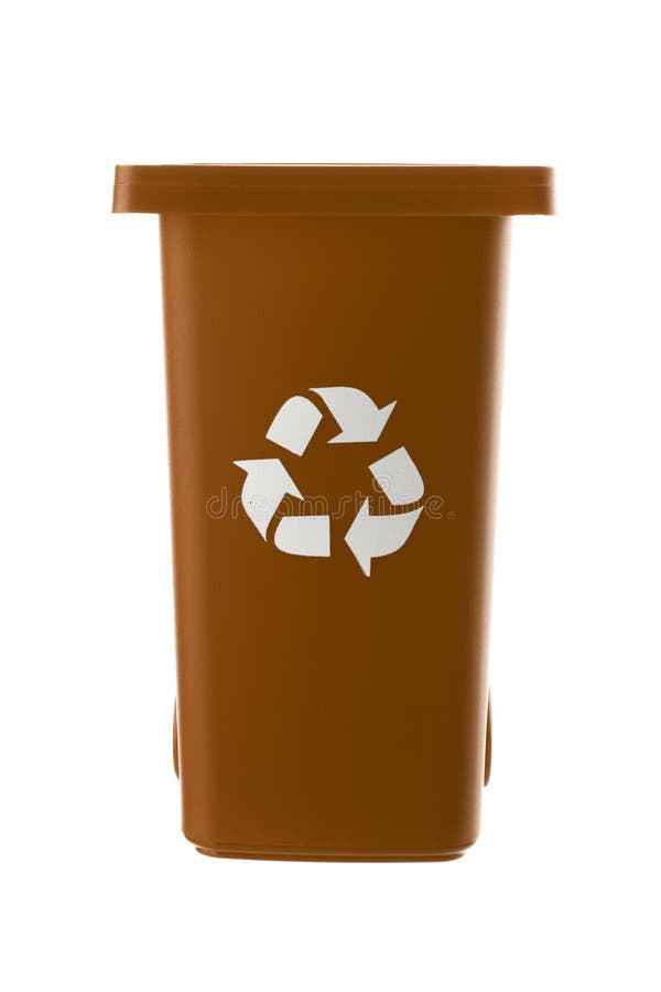 Brown Trash Can for Biodegradable Organic Waste Stock Image - Image of ...