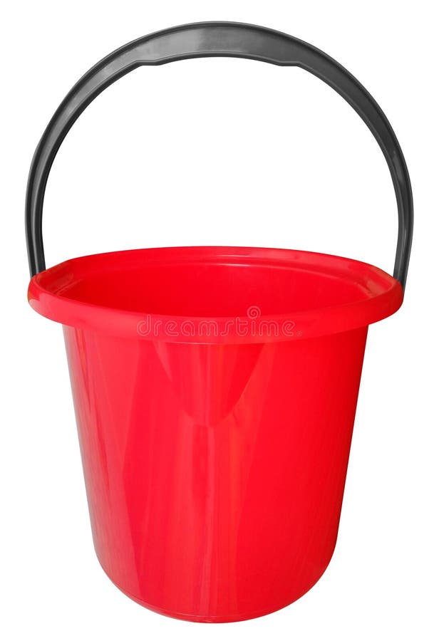 Plastic Bucket Isolated - Red Stock Image - Image of empty, garden ...