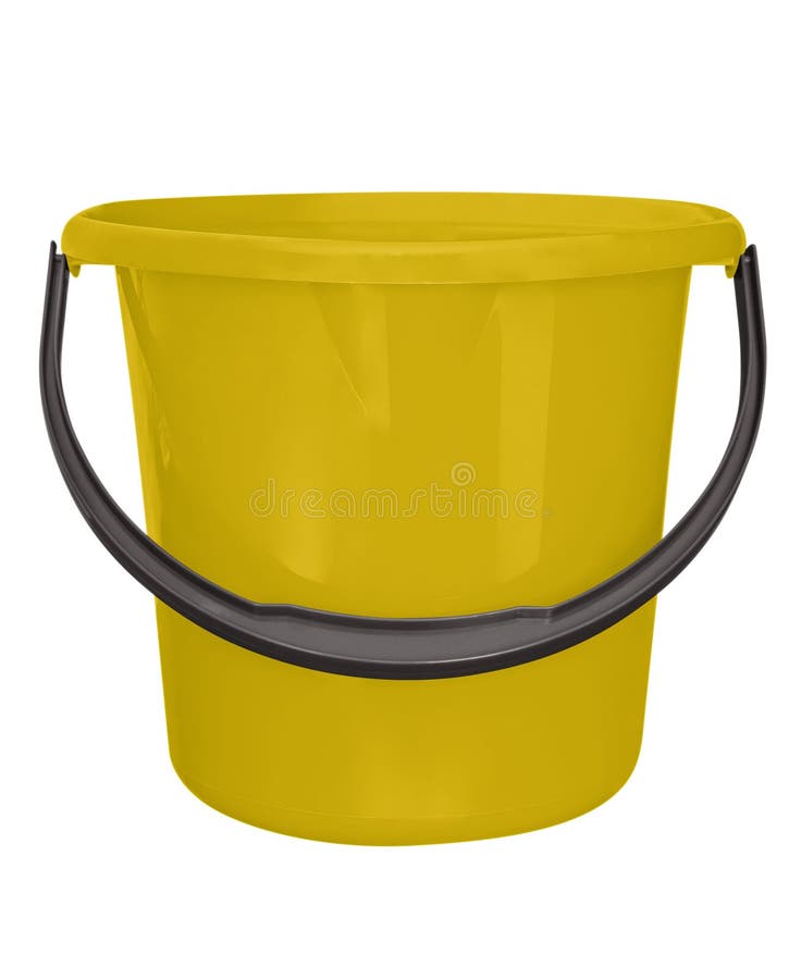 Plastic Bucket Isolated - Yellow Stock Image - Image of empty, pail ...