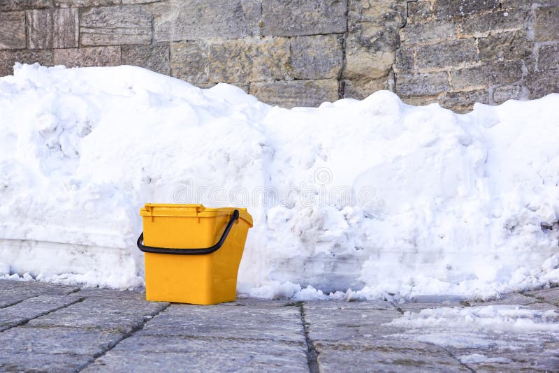 Plastic Bucket Used As a Garbage Dump beside the Walkway Stock Photo ...