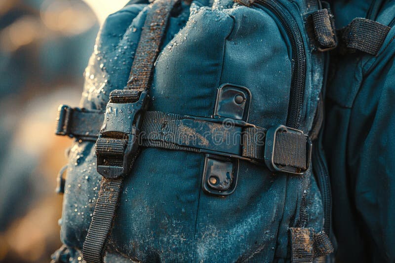 Plastic Buckle Securely Fastened on Backpack Strap Stock Image - Image ...