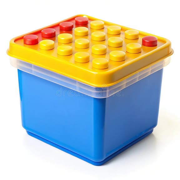 Plastic Building Block Storage Container with Lid Stock Illustration ...